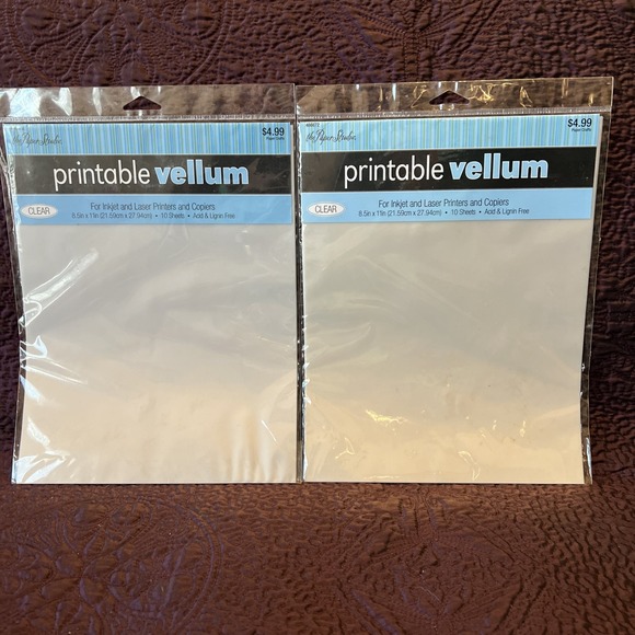 Office | 2 Translucent Clear Printable Vellum Paper 1 Sheets 85x11 Inch ...